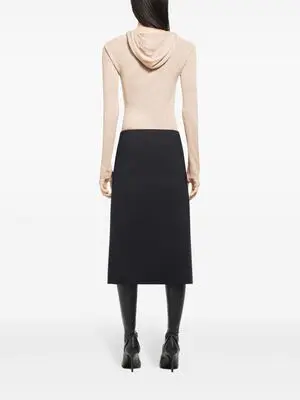 COURREGES Hooded Knitted Top - Neutrals