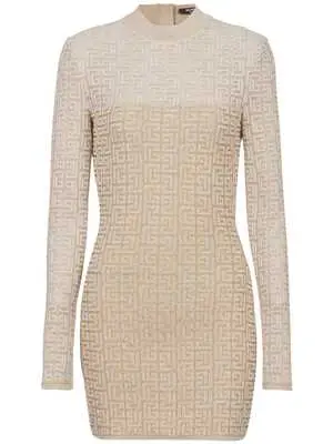 Balmain Labyrinth Jacquard Knit Dress