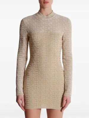 Balmain Labyrinth Jacquard Knit Dress