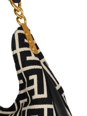 Balmain 1945 Soft Hobo Large Shoulder Bag - Black