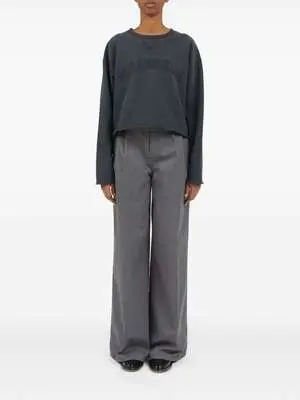 MAISON MARGIELA Logo-appliqué Cotton Sweatshirt - Grey