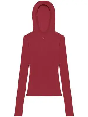 COURREGES Hooded Knitted Top - Red