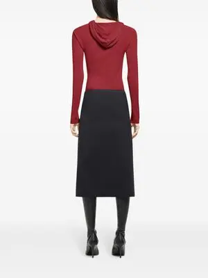 COURREGES Hooded Knitted Top - Red