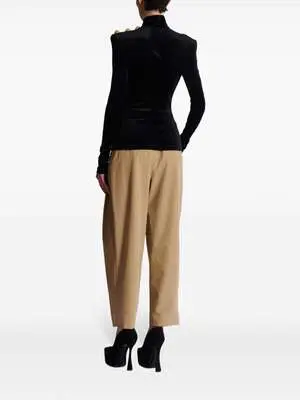 Balmain Long-sleeve Velvet Top