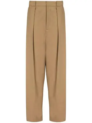 Balmain Pleated Cotton Trousers