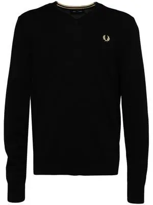 Fred Perry Embroidered V-neck Jumper