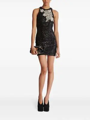 Balmain Grape-embellished Sequin Mini Dress