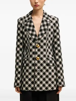 Ami Checked Wool Jacket