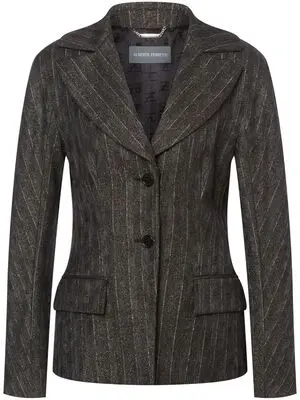 Alberta Ferretti Pinstriped Single-breasted Blazer - Grey