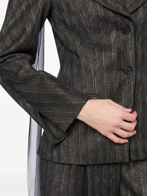 Alberta Ferretti Pinstriped Single-breasted Blazer - Grey