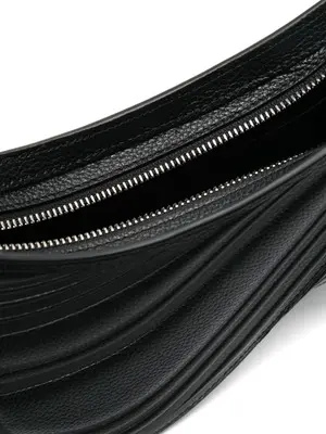 MUGLER Debossed Shoulder Bag - Black
