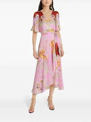 TEMPERLEY LONDON Carline-print Wrap Dress - Pink