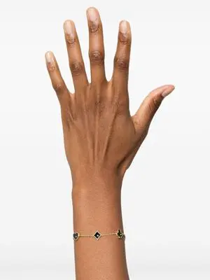 Yvonne Léon 9k Gold Casino Diamond And Onyx Bracelet