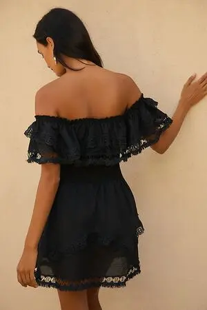 Peixoto Wyatt Off-the-shoulder Mini Dress - Black