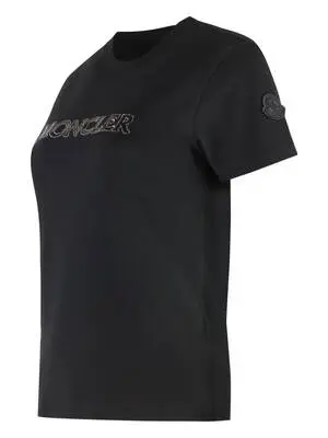Moncler Crystal-embellished T-shirt - Black