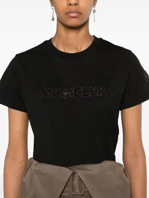 Moncler Crystal-embellished T-shirt - Black
