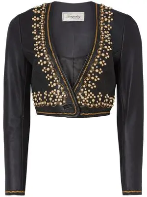 TEMPERLEY LONDON Salerno Cropped Jacket - Black