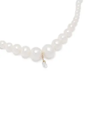 PERSEE 18kt Yellow Gold Aphrodite Pearl Necklace - White