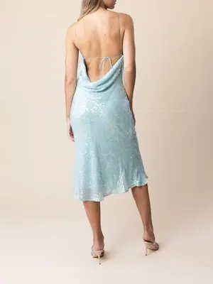 Lapointe Sequined Midi Dress - Blue