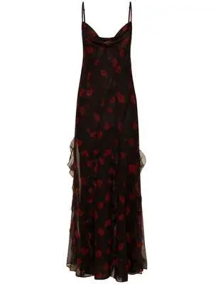 NICHOLAS Kamila Floral Gown - Black
