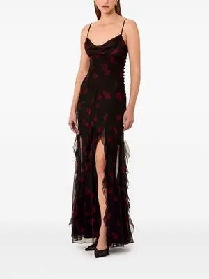 NICHOLAS Kamila Floral Gown - Black