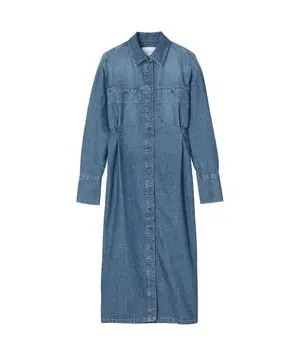 Closed Button-up Maxi Shirtdress