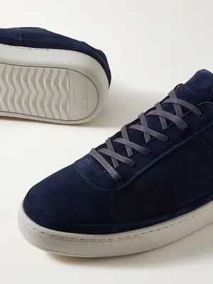 Mulo Waxed-suede Sneakers - Blue