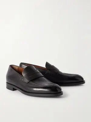 Zegna Classic Flex Glossed-leather Penny Loafers