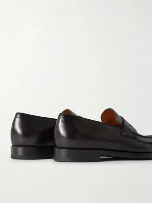 Zegna Classic Flex Glossed-leather Penny Loafers