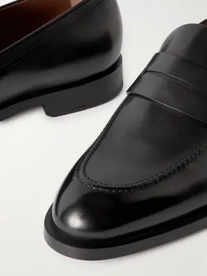 Zegna Classic Flex Glossed-leather Penny Loafers