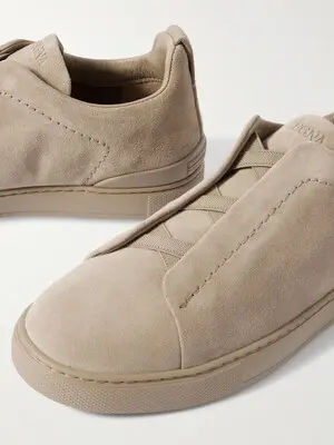 Zegna Triple Stitch™ Suede Slip-on Sneakers