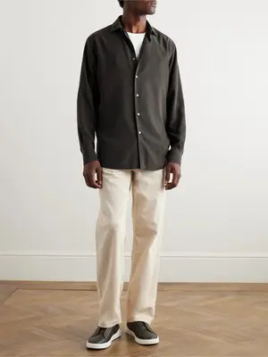 Zegna Garment-dyed Silk Shirt