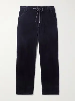 Moncler Straight-leg Cotton-corduroy Trousers - Blue