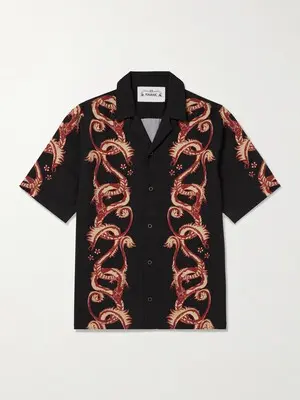 MANAAKI Taniwha Camp-collar Printed Lyocell-twill Shirt
