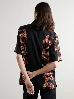 MANAAKI Taniwha Camp-collar Printed Lyocell-twill Shirt