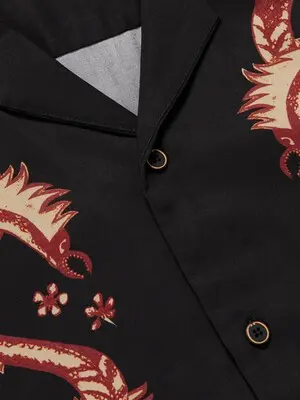 MANAAKI Taniwha Camp-collar Printed Lyocell-twill Shirt