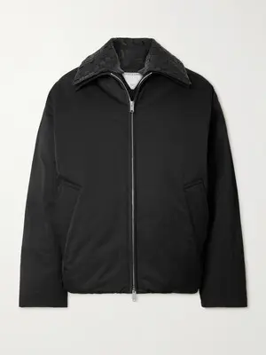 Bottega Veneta Intrecciato Leather-trimmed Down Jacket - Black