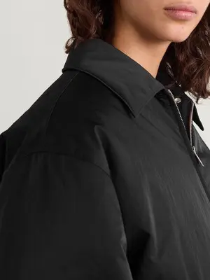 Bottega Veneta Intrecciato Leather-trimmed Down Jacket - Black