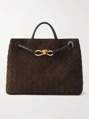 BOTTEGA VENETA Bottega Veneta Andiamo Medium Intrecciato Suede Tote