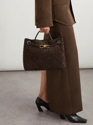 Bottega Veneta Andiamo Medium Intrecciato Suede Tote