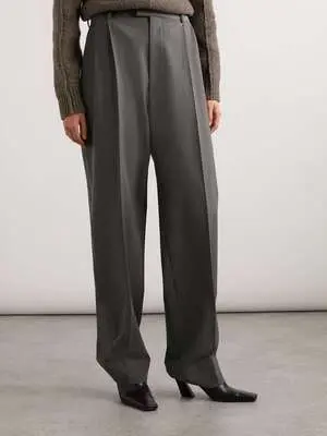 Bottega Veneta Pleated Wool-blend Straight-leg Trousers