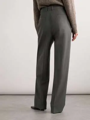Bottega Veneta Pleated Wool-blend Straight-leg Trousers