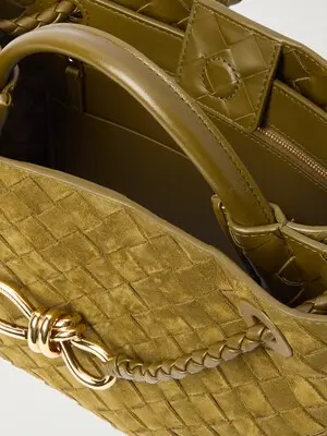 Bottega Veneta Andiamo Intrecciato Suede Tote