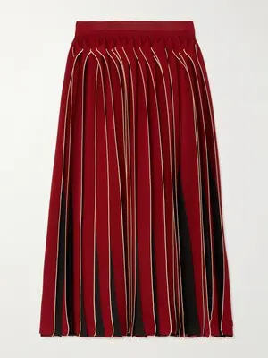 Bottega Veneta Paneled Midi Skirt - Red