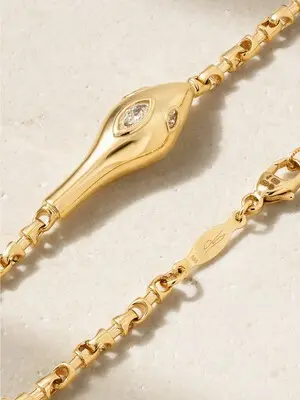 Jacquie Aiche 14-karat Diamond Snake Bracelet