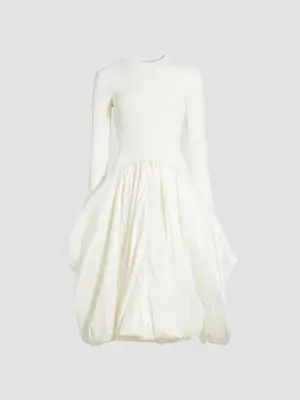 Simkhai Kenlie Mixed-media Bubble Skirt Midi-dress - Ivory
