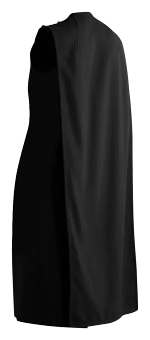 Bottega Veneta Cape-effect Ribbed Wool-blend Dress