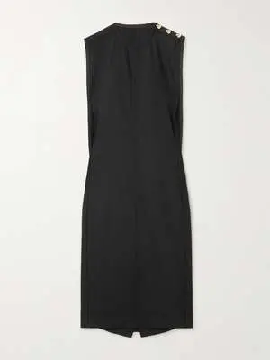 Bottega Veneta Cape-effect Ribbed Wool-blend Dress