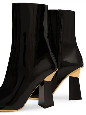 Valentino Garavani Hyper One Stud 105mm Ankle Boots In Patent Leather