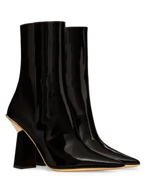Valentino Garavani Hyper One Stud 105mm Ankle Boots In Patent Leather